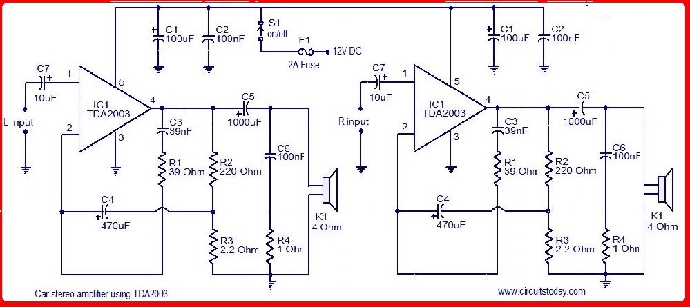 SKEMA RANGKAIAN AMPLIFIER: Car Audio Amplifier Circuit