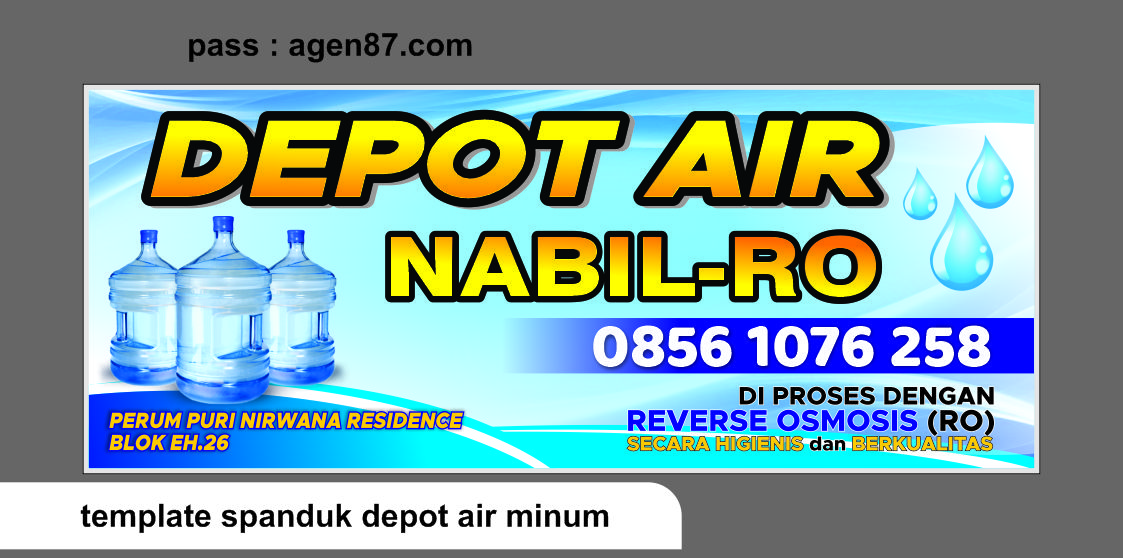 Contoh Spanduk Depot Air Minum Sederhana - Outline Shop