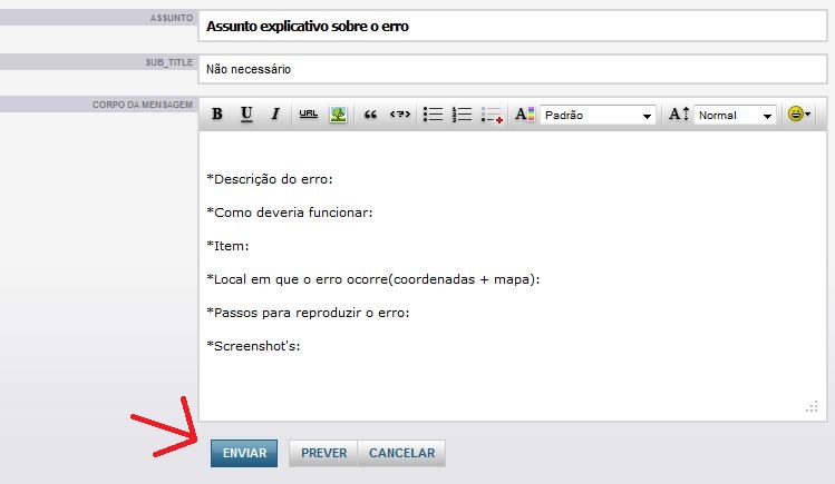 Como reportar o seu bug!