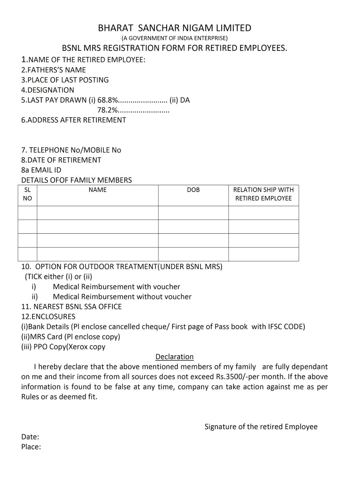 AIBSNLPWA MADURAI DISTRICT . : BSNL MRS WITHOUT VOUCHER OPTION FORM