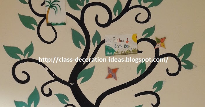 class-decoration-ideas: wall decoration with tree. classroom wall ...