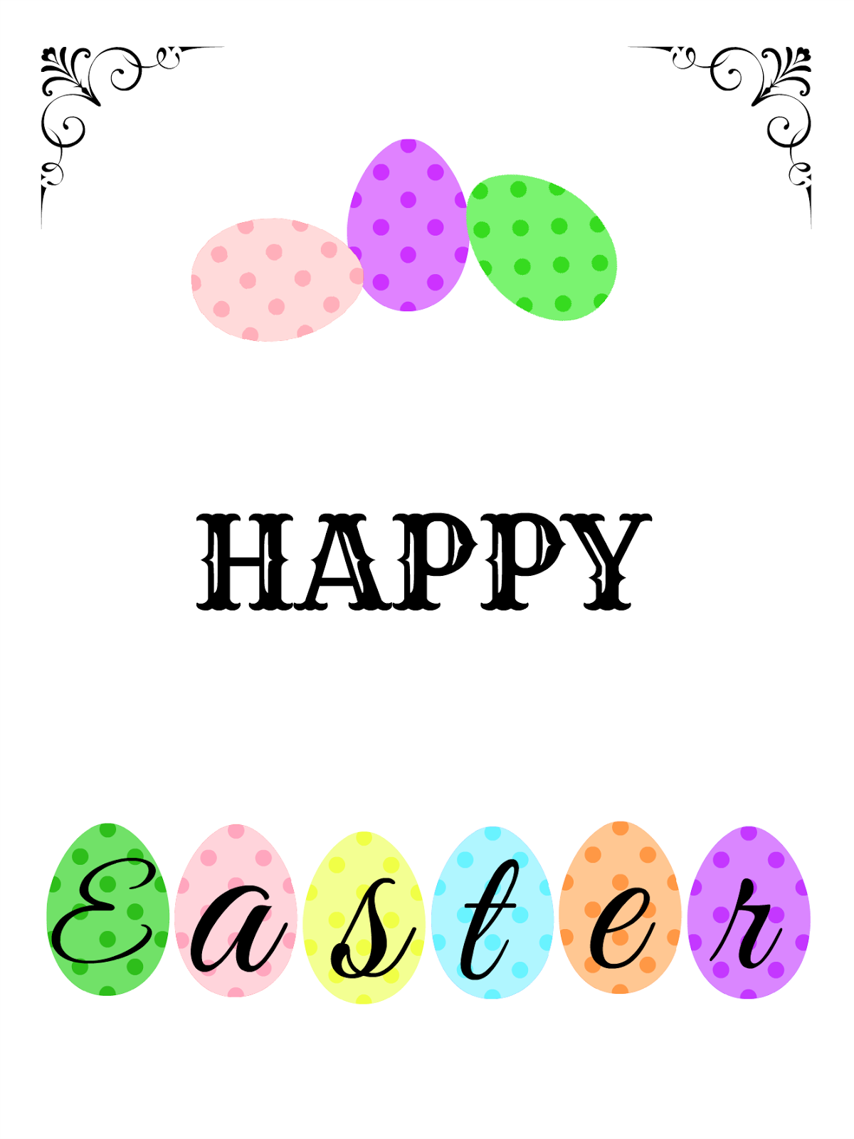 Tips, Treats & Treasures: Free Easter Printable: Happy Easter