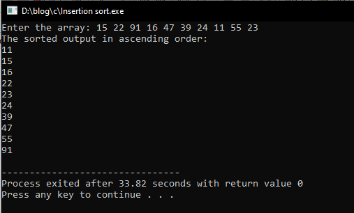 Cs Assign Write A C Program To Sort An Array Using Insertion Sort