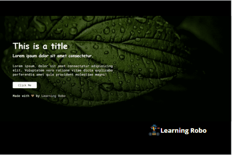 Responsive Hero Section using HTML & CSS