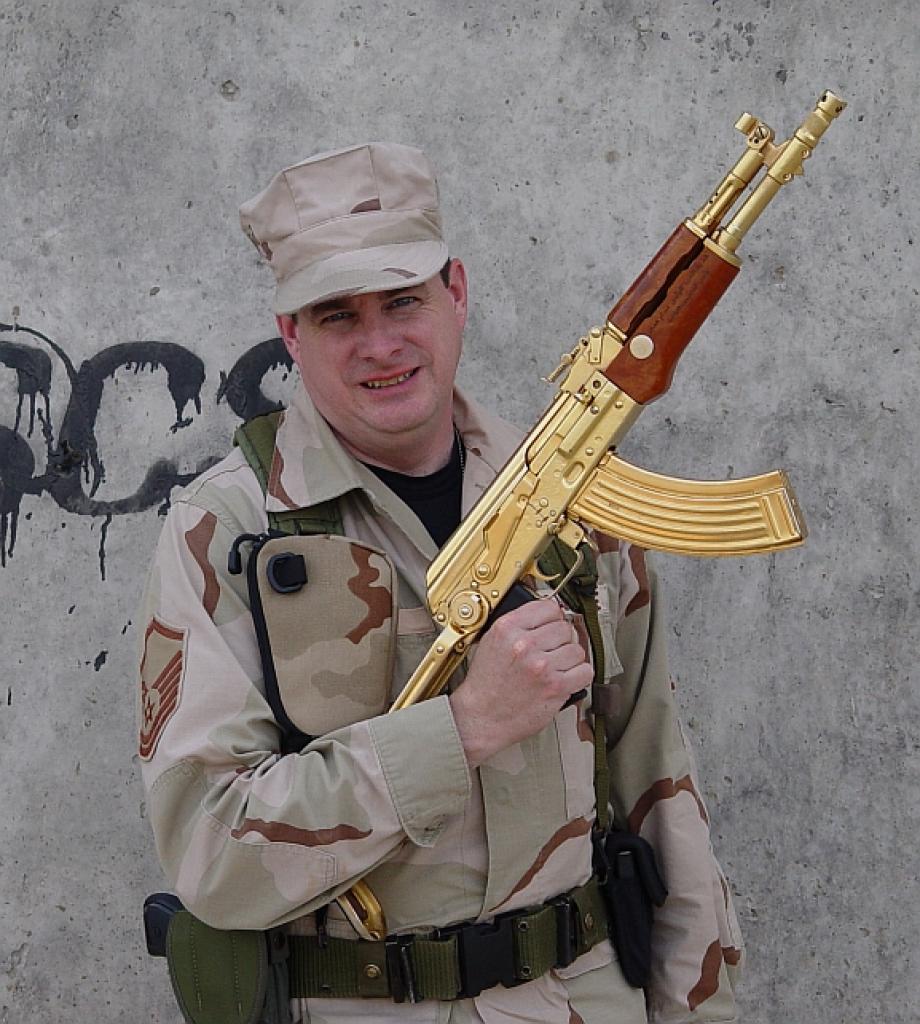 Gold weapon's Saddam Hussein's AK 47 Gold Platted - Gold Information Blog