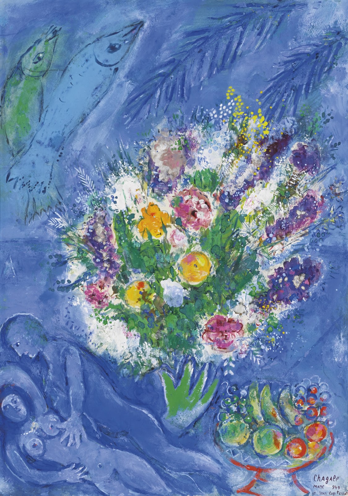 Marc Chagall (1887-1985) | Flowers and lovers | Tutt'Art@ | Masterpieces