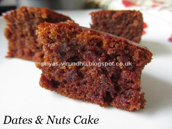 Priya's Virundhu: Dates & Nuts Cake Recipe[Egg less & Butter less ...