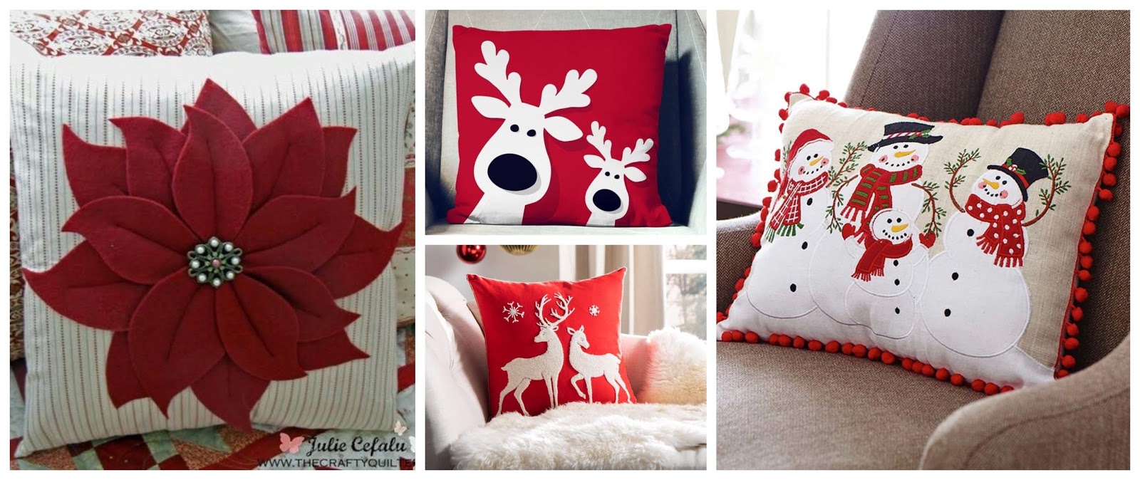 Decora tu casa con lindos cojines navideños en rojo y blanco ~ Haz ...