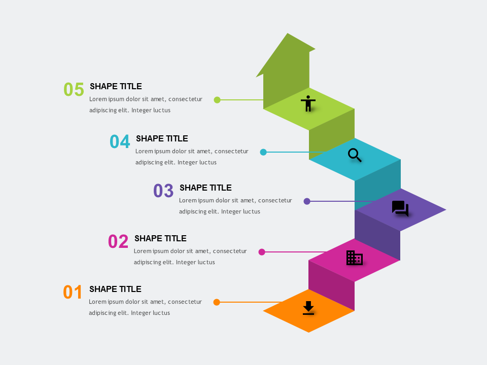 3D Stair Up Rising PowerPoint Templates - PowerPoint Free