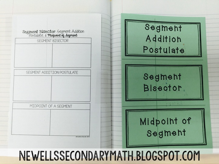 Segments Foldable & Activity | Mrs. Newell's Math