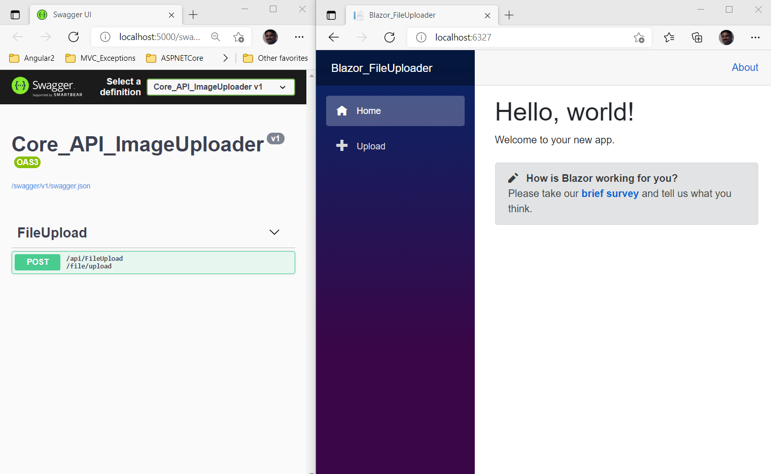 Blazor WebAssembly: Uploading Image to ASP.NET Core 5 API from Blazor ... Blazor WebAssembly: Uploading Image to ASP.NET Core 5 API from Blazor ...