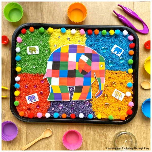 Learning and Exploring Through Play: Elmer Sensory Play
