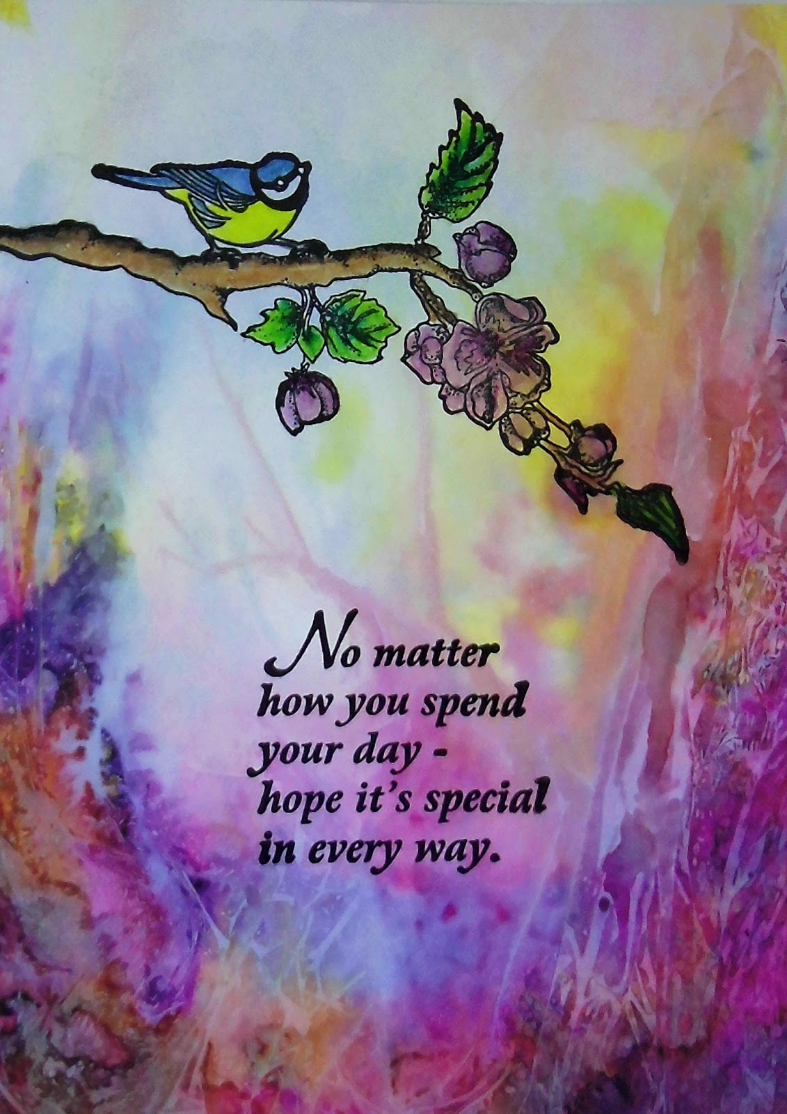 Sarah's Craft Shed: A Quick Pretty Card using a Designer Card Background