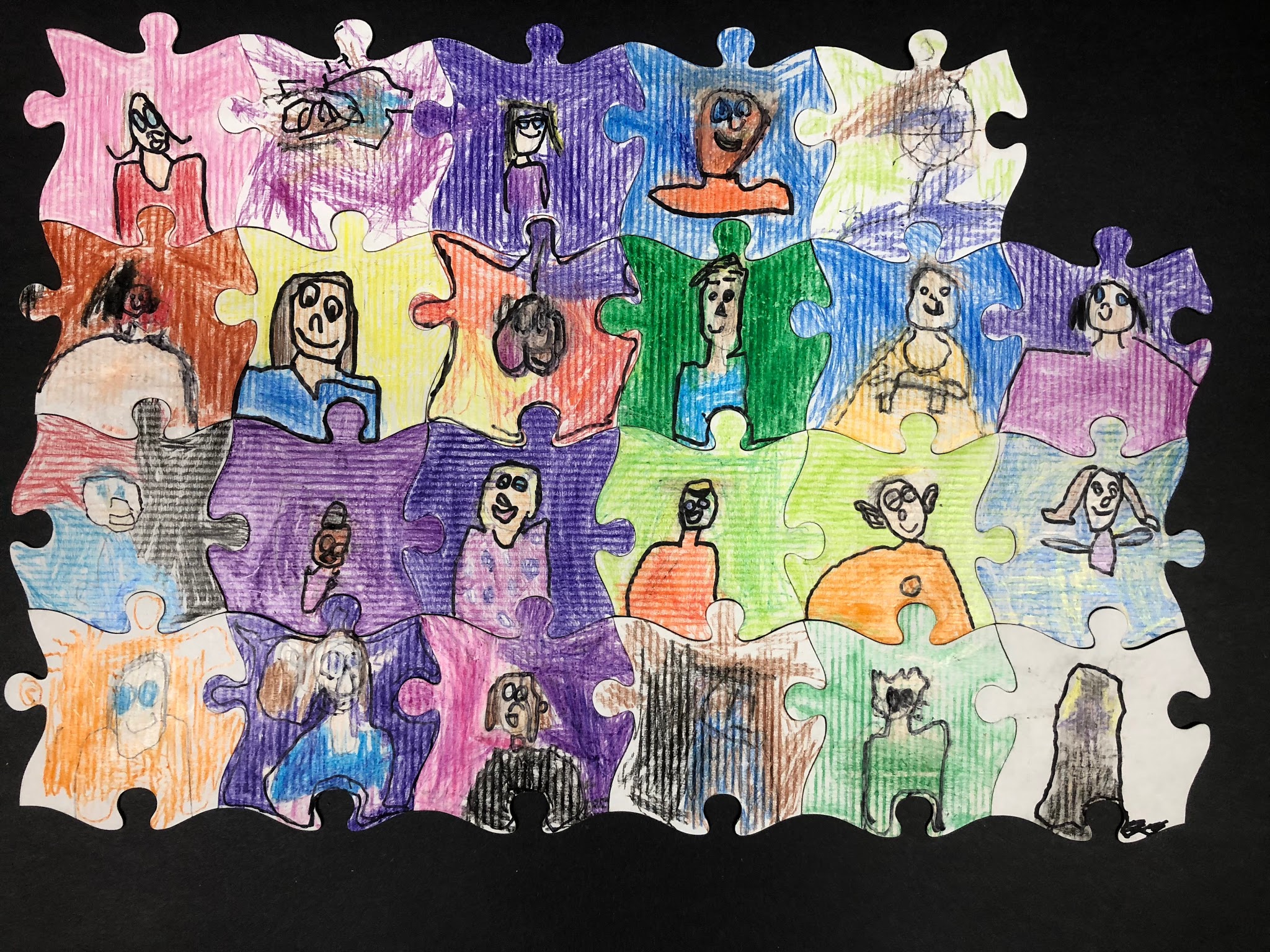 Mrs. Harris' art room: kindergarten self portrait puzzle pieces