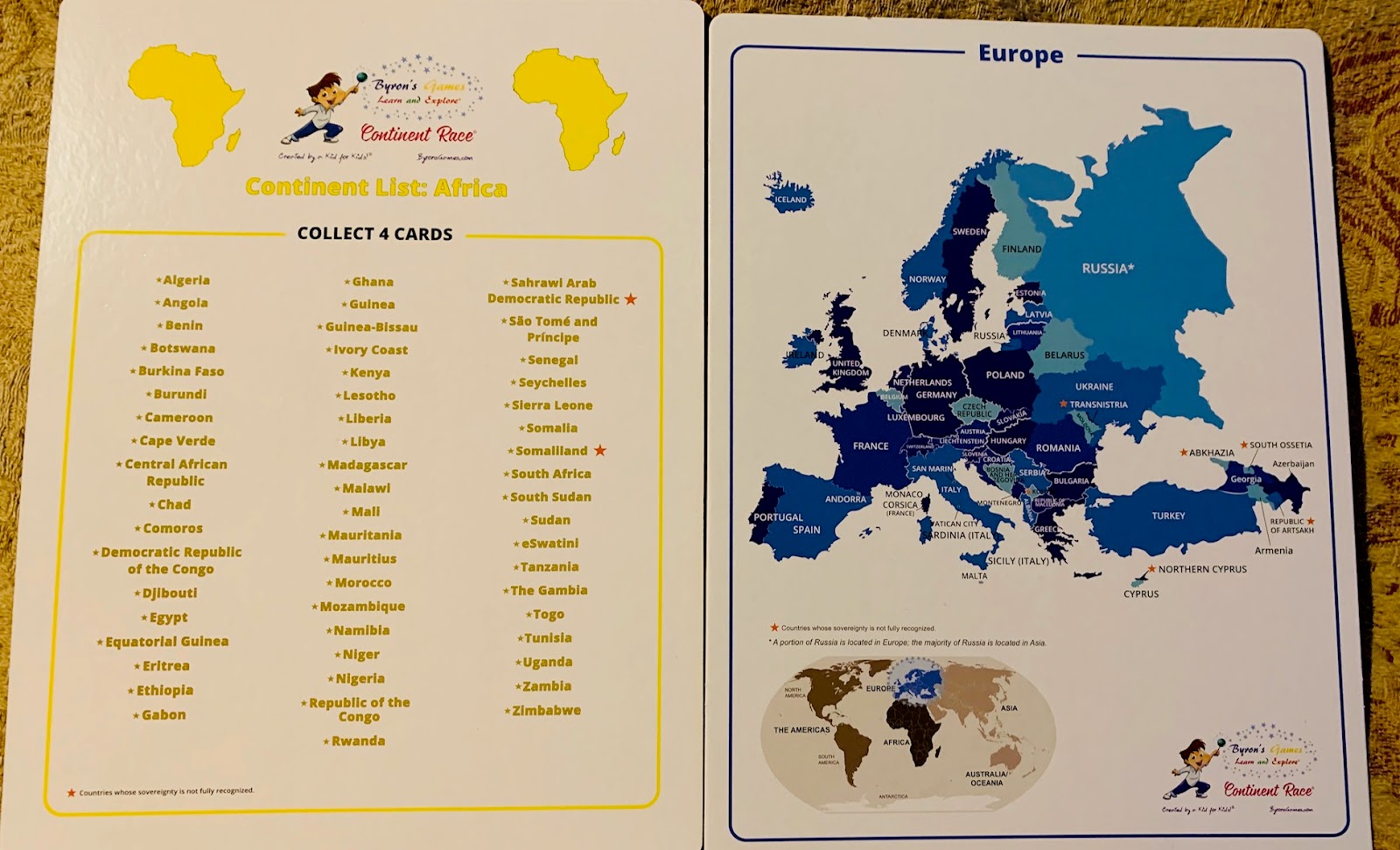 Little Homeschool on the Prairie: Continent Race from Byron's Games Review