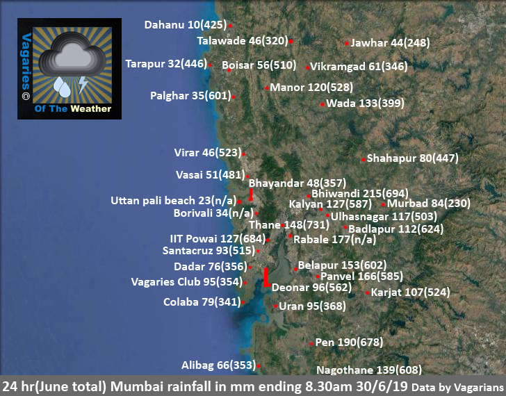 Vagaries of the Weather ©: June Month Rainfall Map for Mumbai region ...