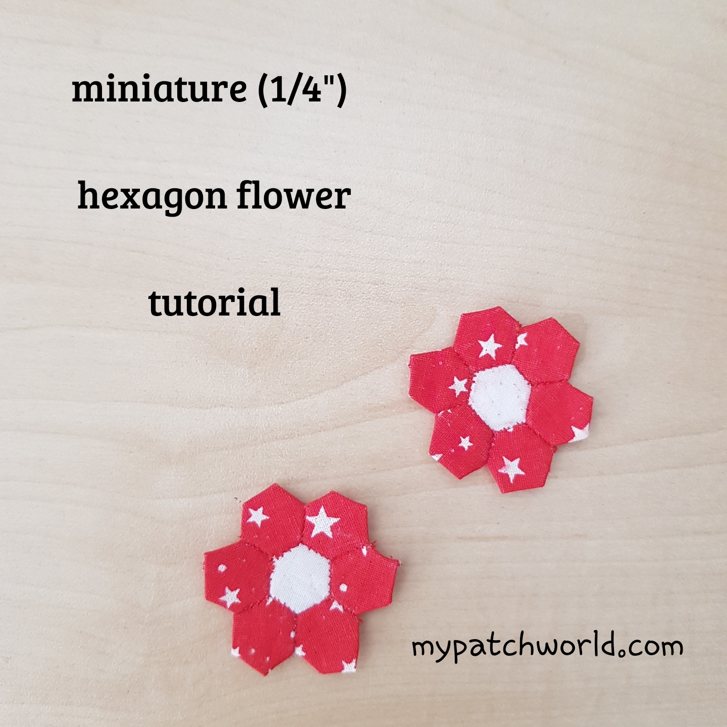 miniature hexagon flower (1/4") tutorial with free template | All about ...