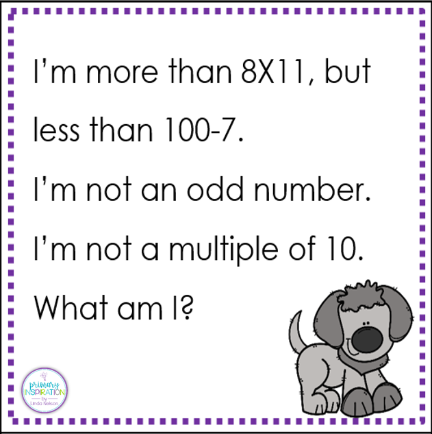 Primary Inspiration: MORE Third Grade Math Riddles for 1 through 120!