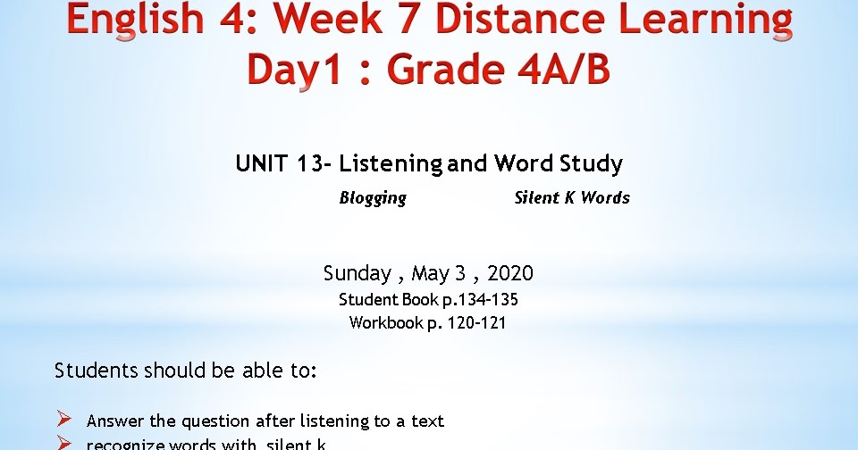 English -Grade4: WEEK (7)