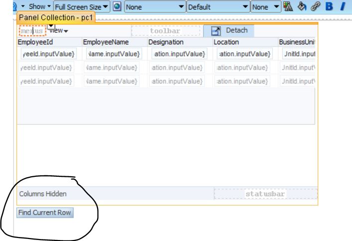 Displaying Current row in ADF Page