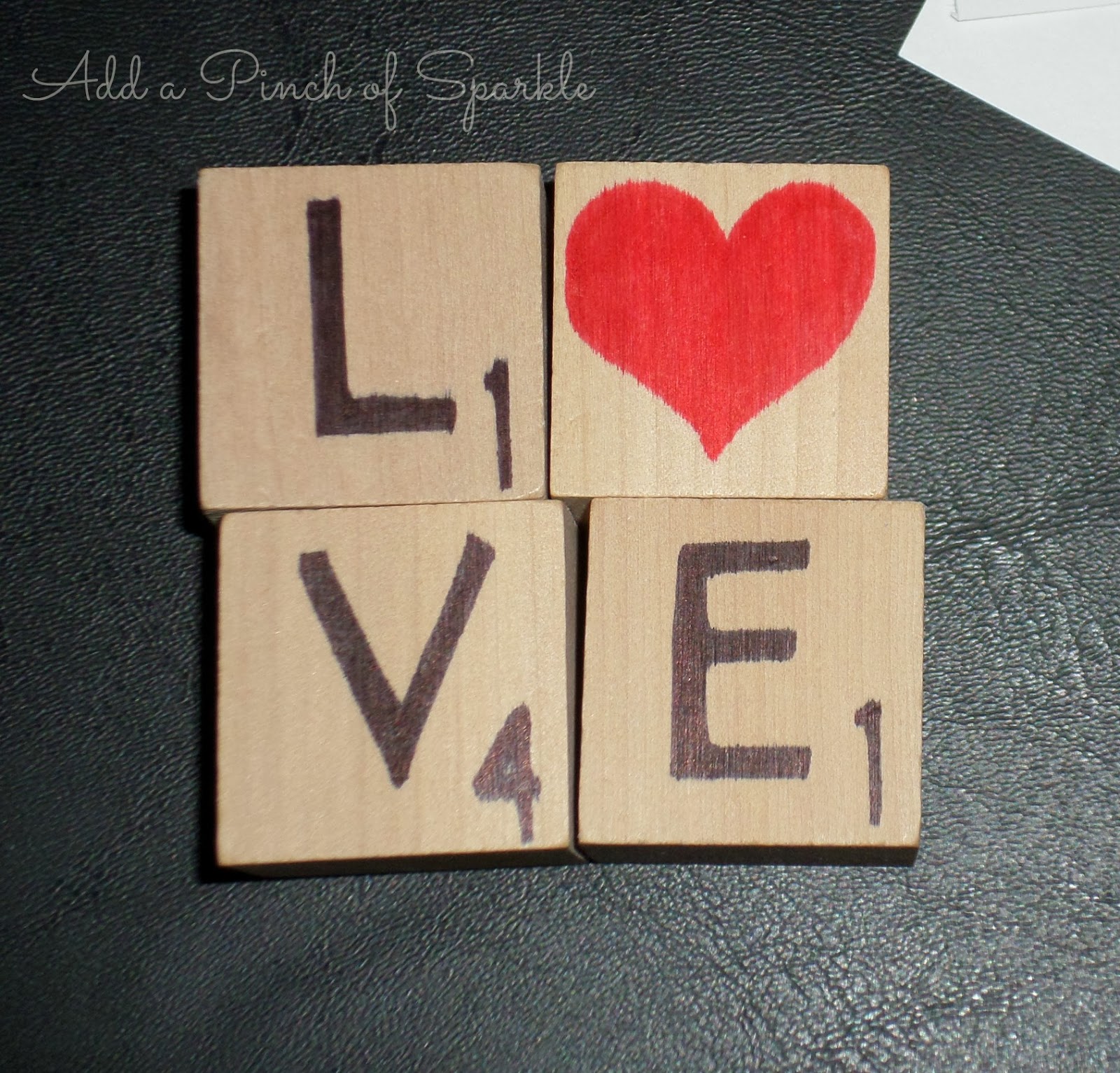 Add A Pinch Of Sparkle: 5-minute Scrabble "Love" Blocks