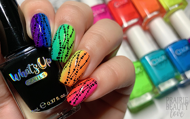 NAIL ART: Graphic Neon Rainbow Gradient Nails - Prairie Beauty