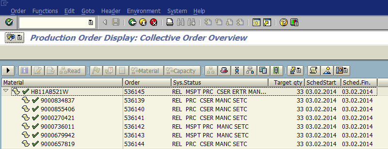 SAP Queries: CM25 vs manual re-scheduling for Direct production orders