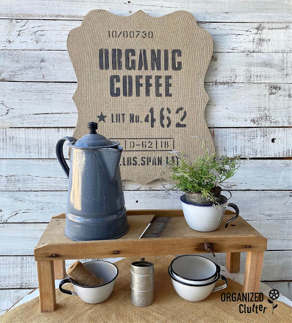 Two Board Organic Coffee Stenciled Sign - Organized Clutter