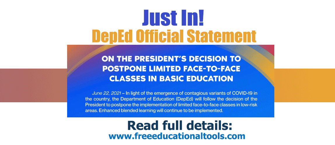 DepEd official statement on the postponement of limited face-to-face ...