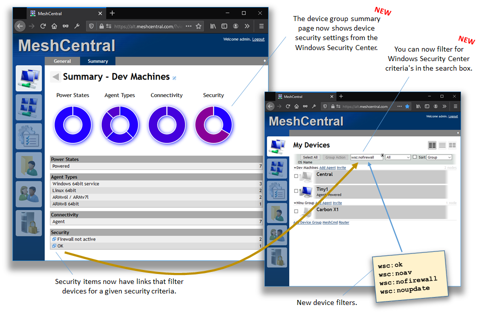 MeshCentral - Security Tracking, Dark Mode, Mobile App URL, Agent ...