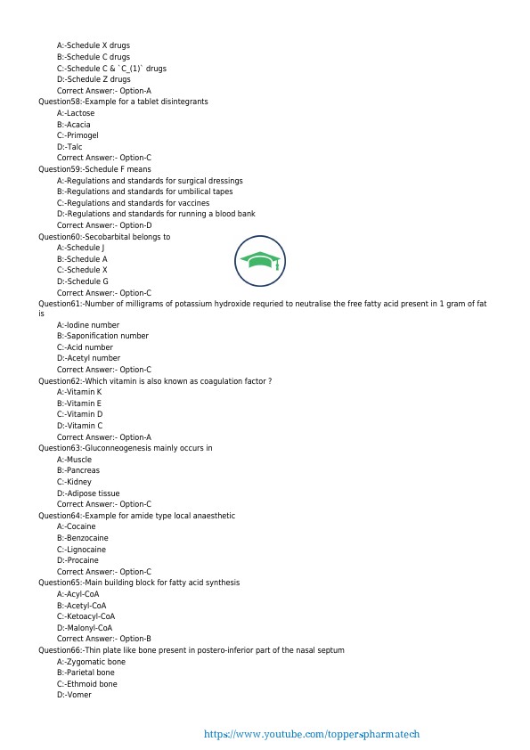 Topper's Pharma Tech: Pharmacist Exam 2017 Questions Paper PDF