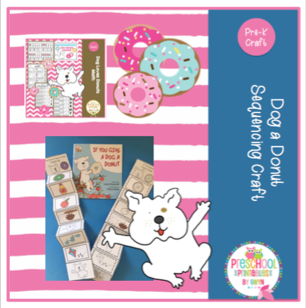 Dog a Donut Sequencing Craft plus Math ~ Preschool Printables
