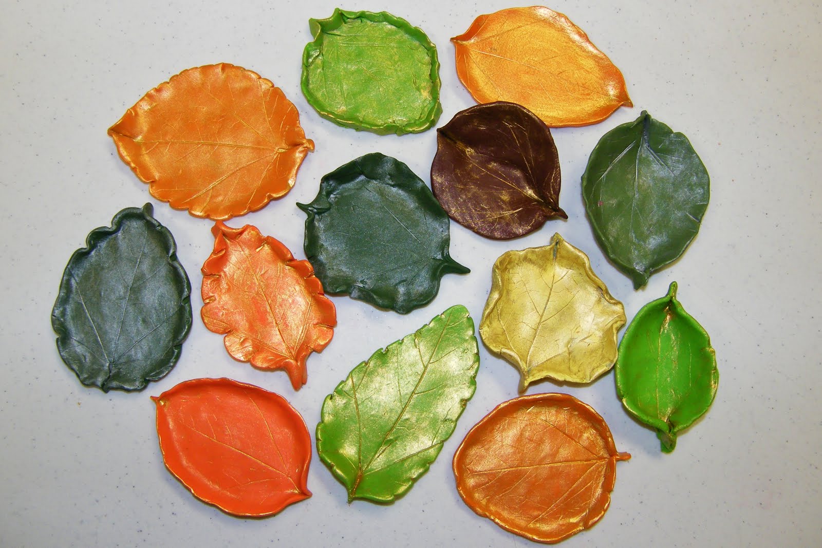 artteajannell: Gilded Clay Leaves