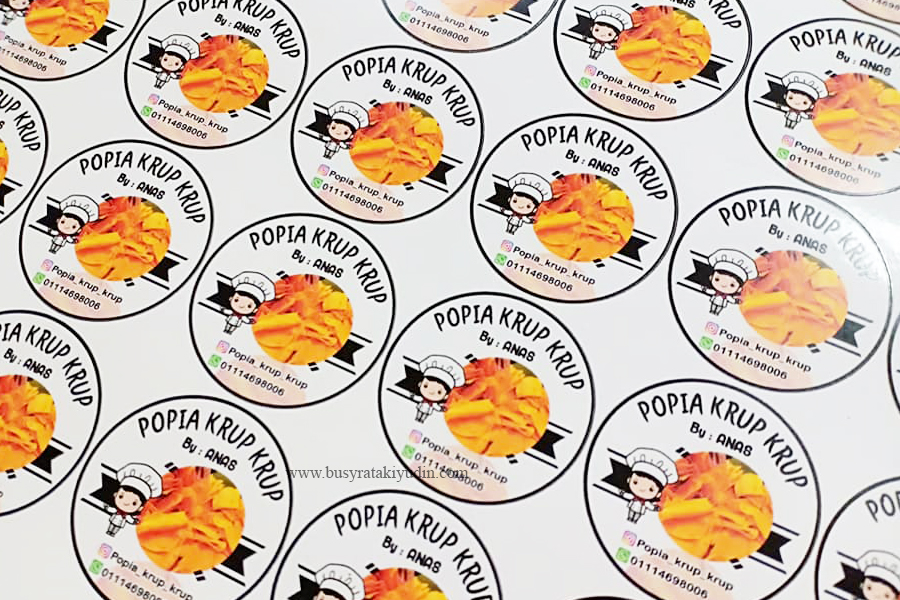 TEMPAHAN LABEL STICKER POPIA KRUP KRUP 100 KEPING | Busyra Takiyudin