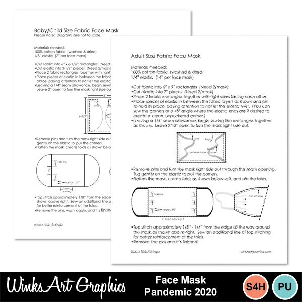 WinksArt Graphics: Fabric Face Mask Instructions
