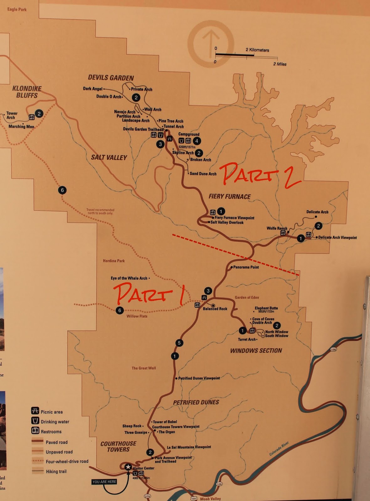 Fiery Furnace Arches Map