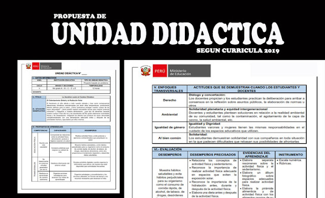 Modelo de Unidad Didáctica según curriculo 2019 | Red Educativa JAMLI ~ Recursos Educativos