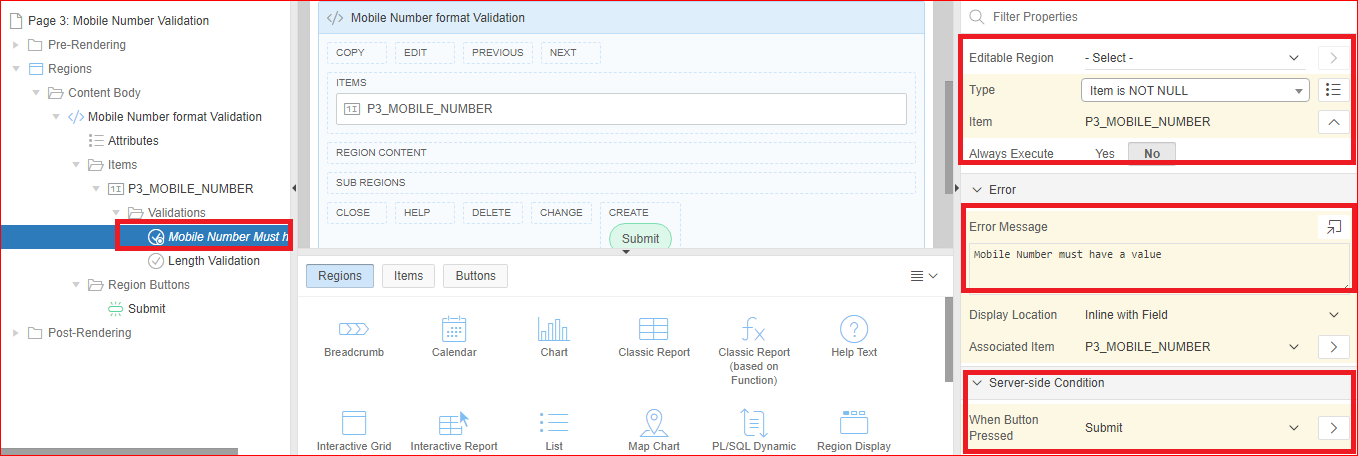 Mobile Number Format Validation In Oracle Apex Javainhand Tutorial