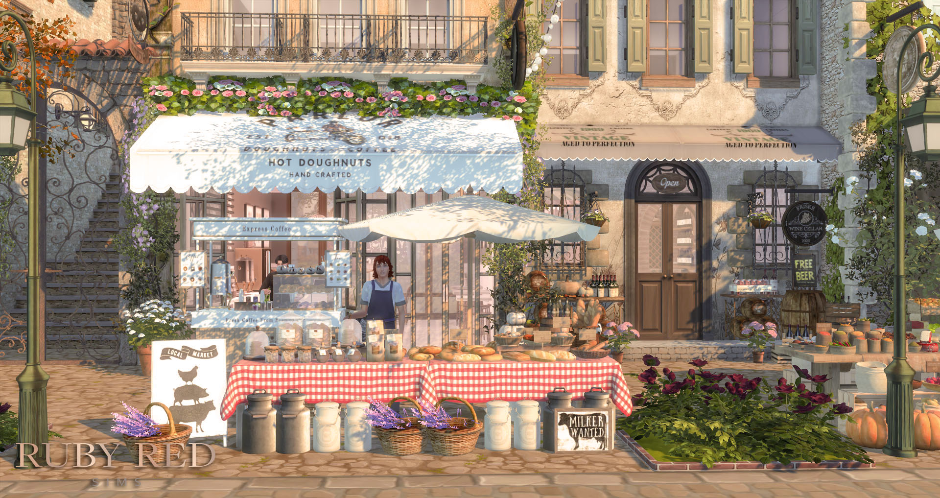 Sims 4 - 2021 October: Small Town Market [Ruby Red Sims]
