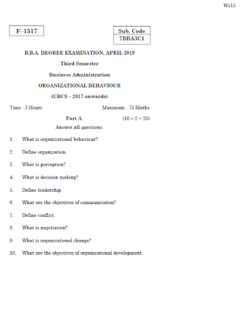 Alagappa University B.B.A (Business Administration) ORGANIZATIONAL ...