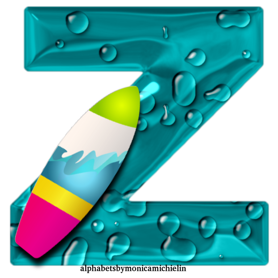 Monica Michielin Alphabets: SURF DROP WATER ALPHABET