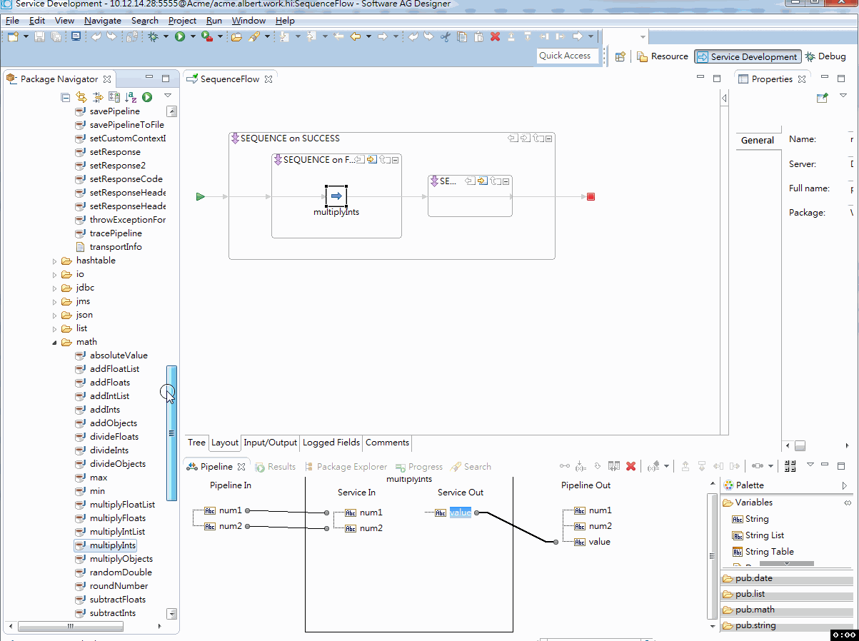 albert's blog: [webMethods] 在 Flow Service 中使用 Sequence 來實現 try-catch