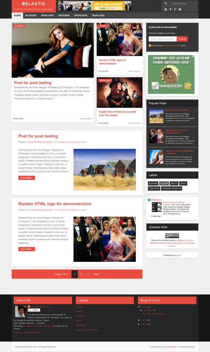 Belastic Responsive Blogger Template - Share template blogspot full free theme blogspot, theme ...