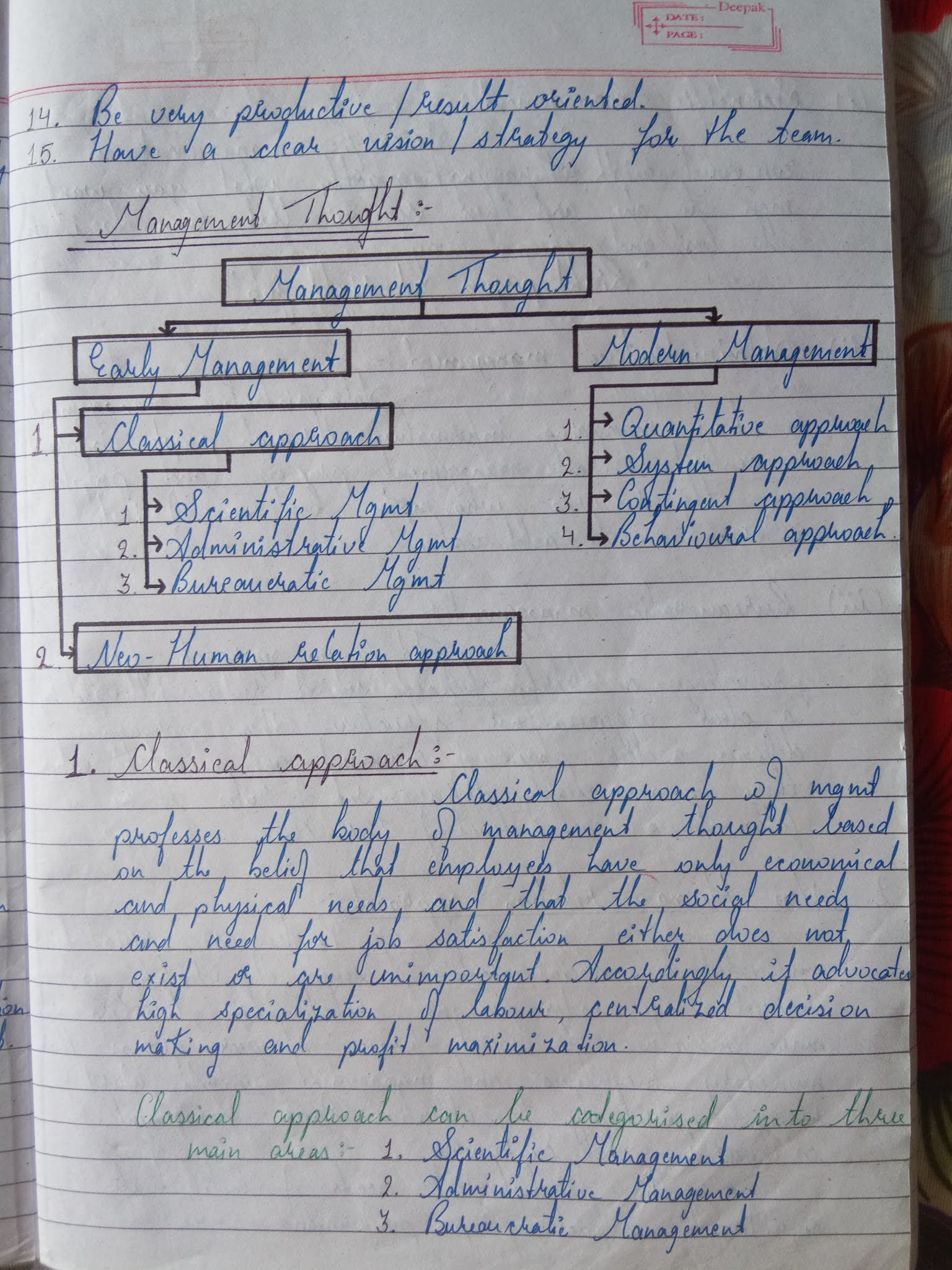 Principles of management notes images | POM handwritten notes ...