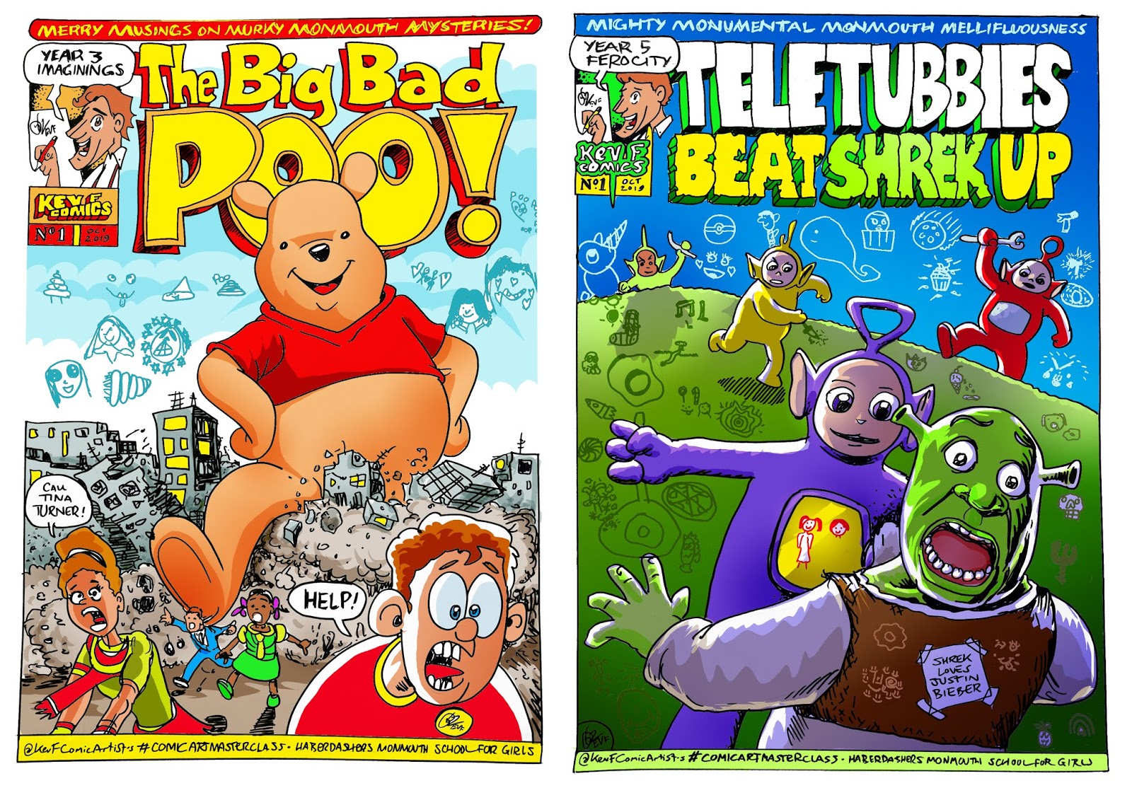 Kev F comic art: The Big Bad Poo - First kids comics of term