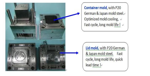 Plastic Mold Maker: Plastic containers mold and lid mould for sale