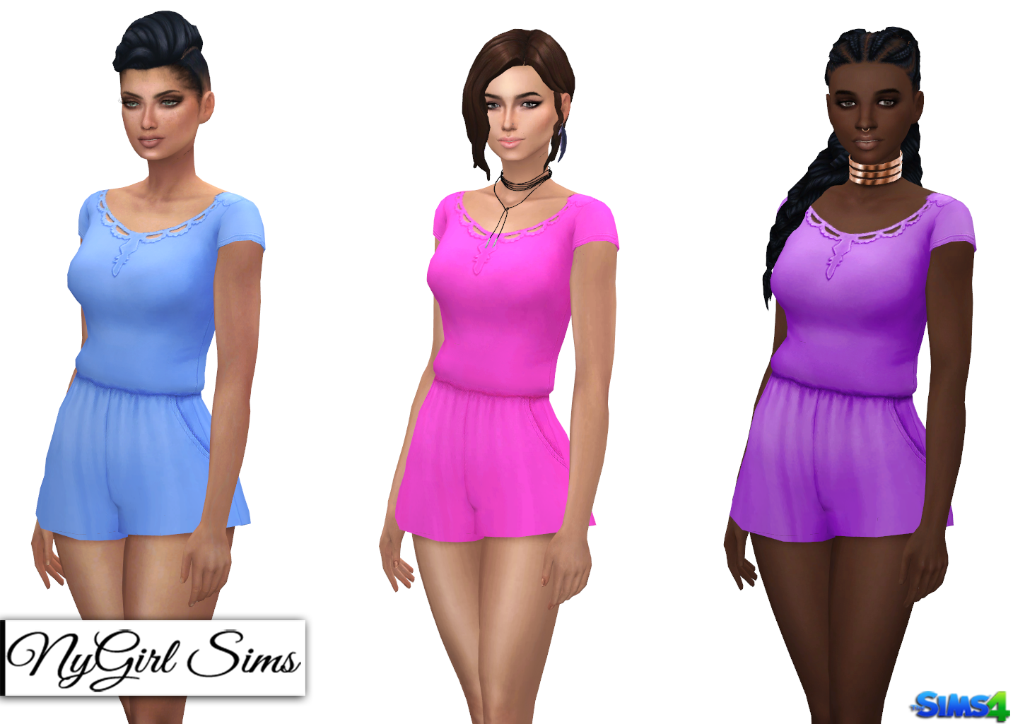 NyGirl Sims 4: Romper with Open Back and Chain
