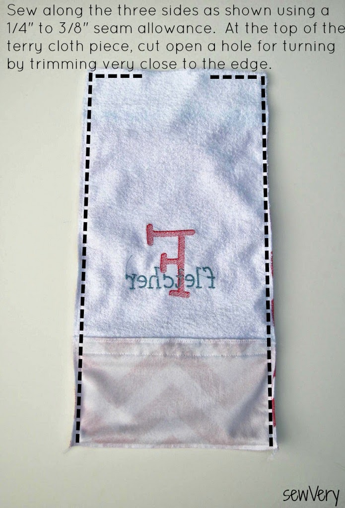 sewVery: Embroidered Terry/Cuddle Burp Cloth Tutorial