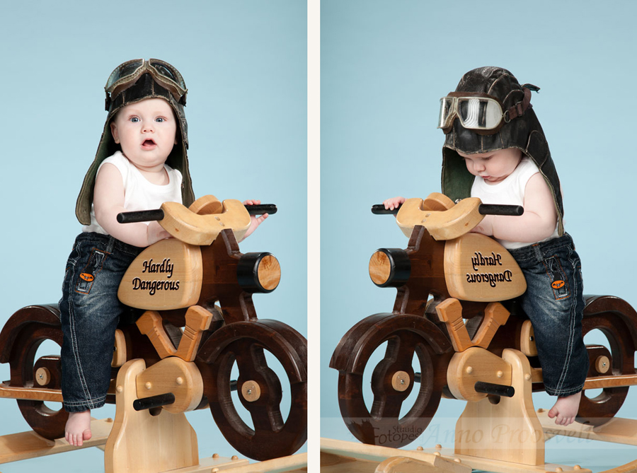 väike poiss mootorrattal