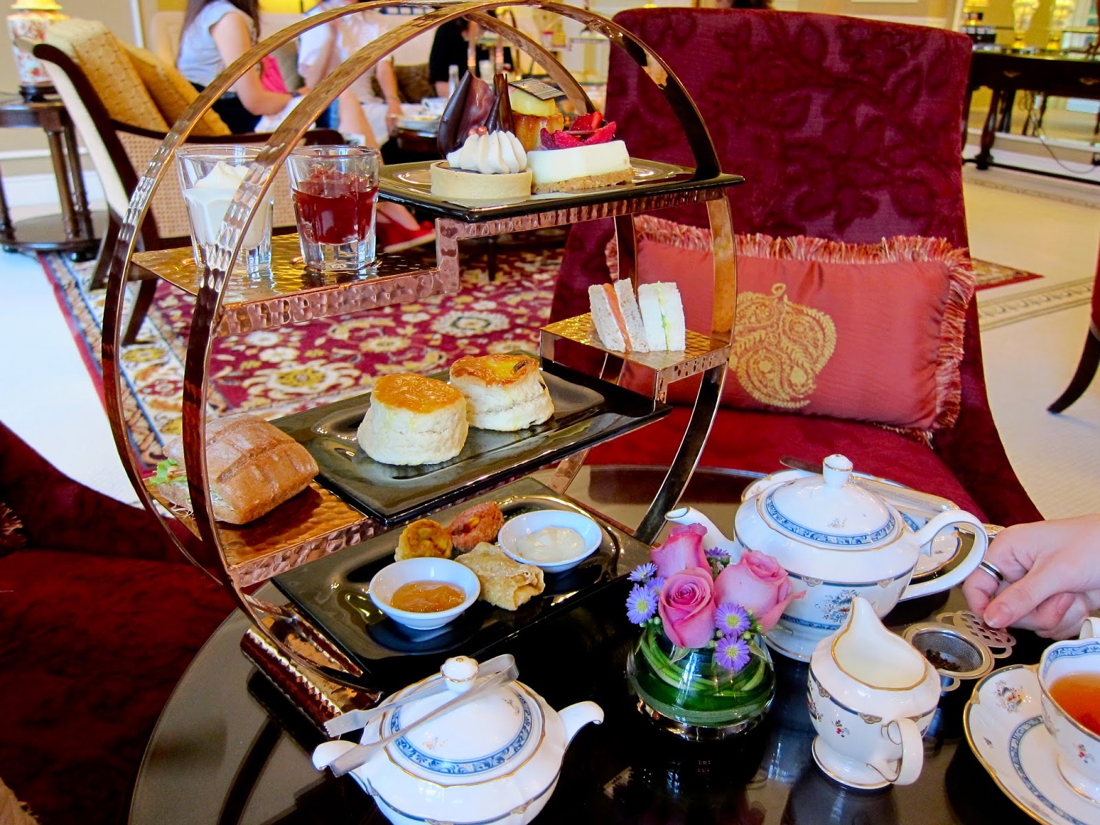 of tea, pastry and fine china
